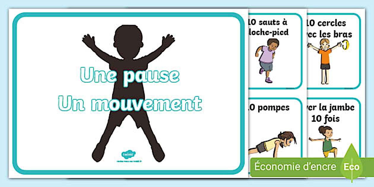 Flashcards : une pause, un mouvement (teacher made) - Twinkl