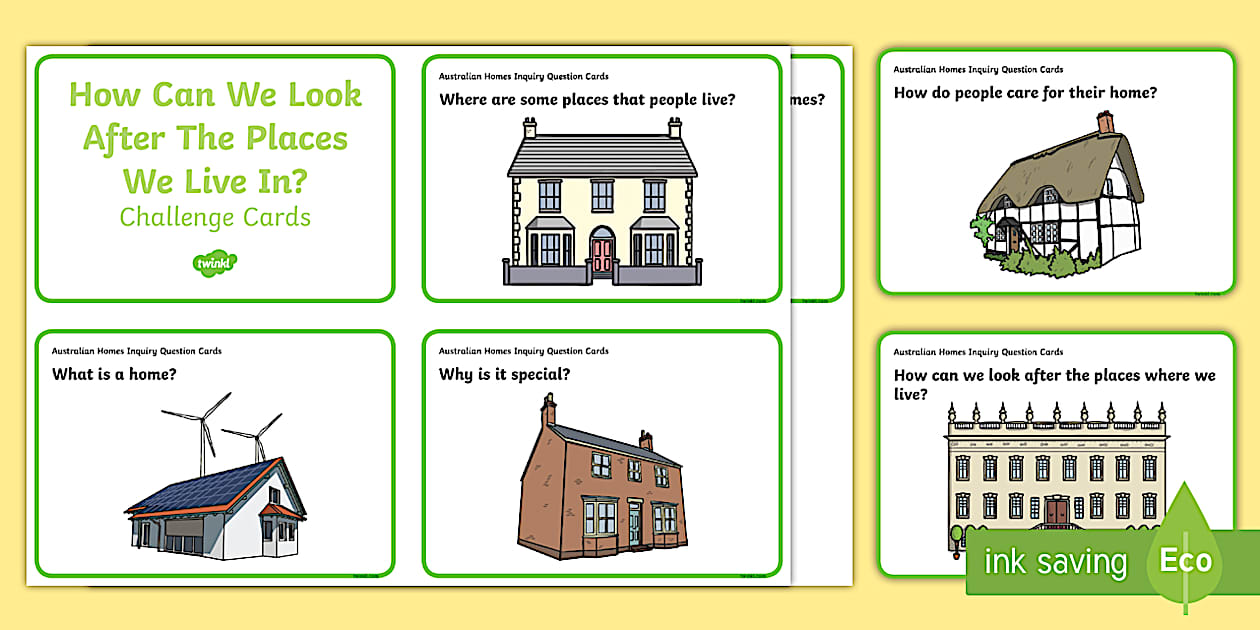 Australian Homes Inquiry Questions Challenge Cards - Twinkl