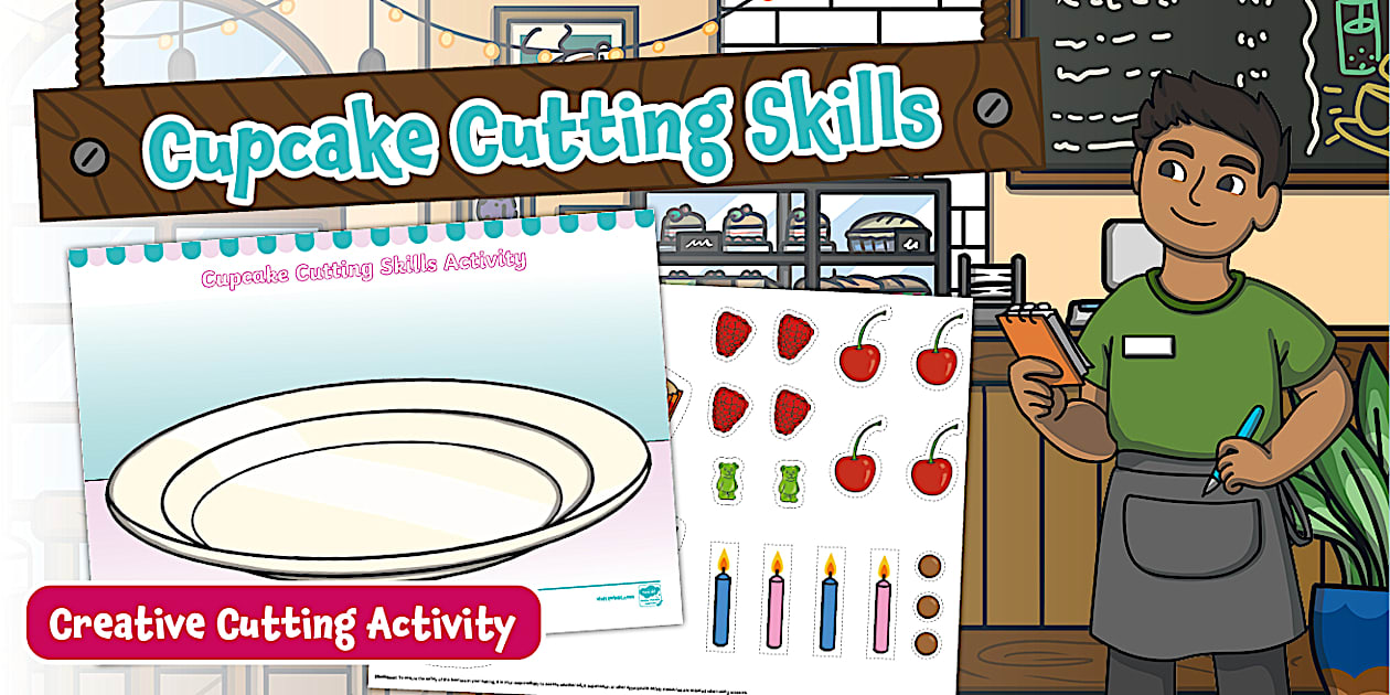 Cupcake Cutting Skills Activity - KS1