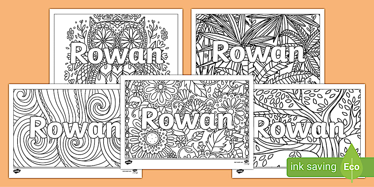Rowan Mindfulness Name Colouring Activity | Twinkl | KS1