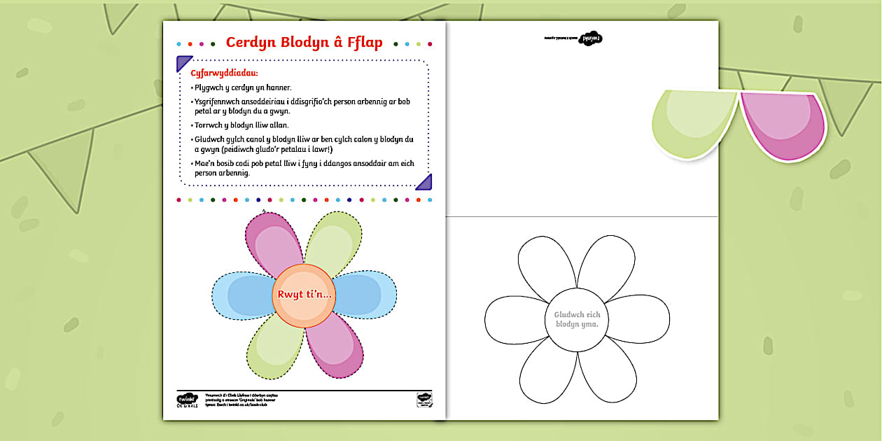 Sul y Mamau ac Eraill: Cerdyn Blodyn â Fflap (Teacher-Made)