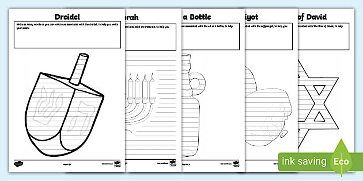 Hanukkah Shape Poem Templates (teacher made) - Twinkl