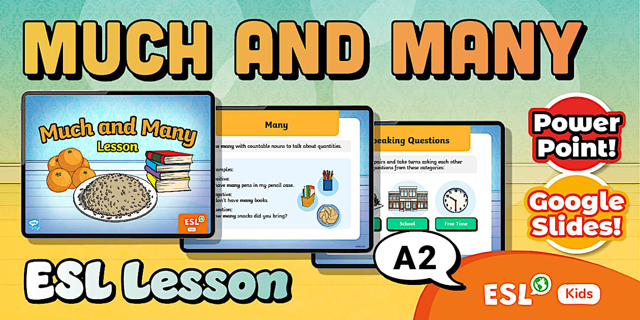 ESL Much and Many Lesson [Kids, A2]