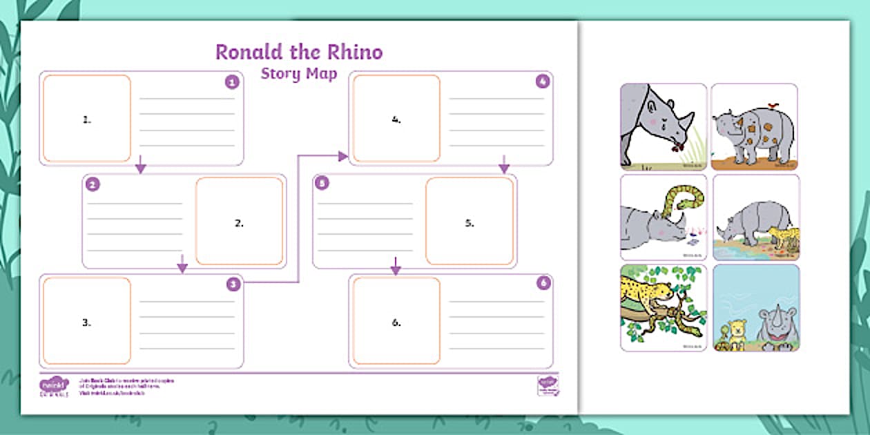Ronald the Rhino Story Map Worksheet / Worksheet - Twinkl