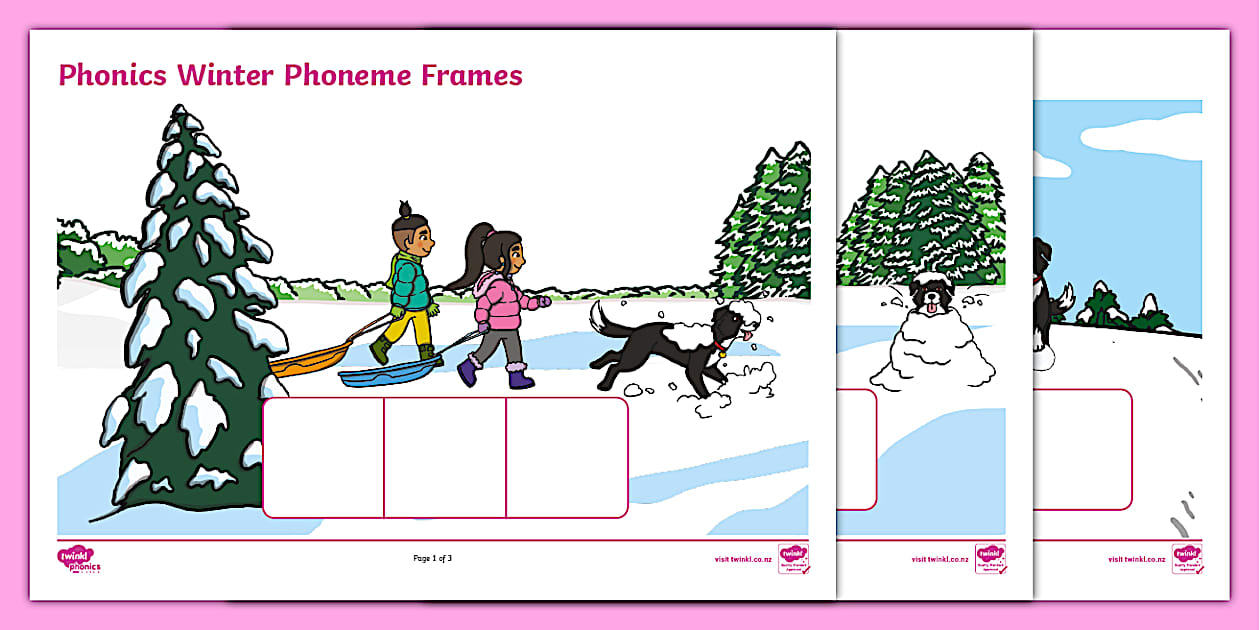 Twinkl Phonics Winter Phoneme Prompt Frames - Twinkl
