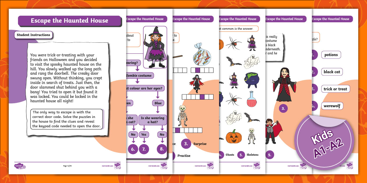 NEW ESL Printable Escape Room Game | ESL Halloween | Twinkl