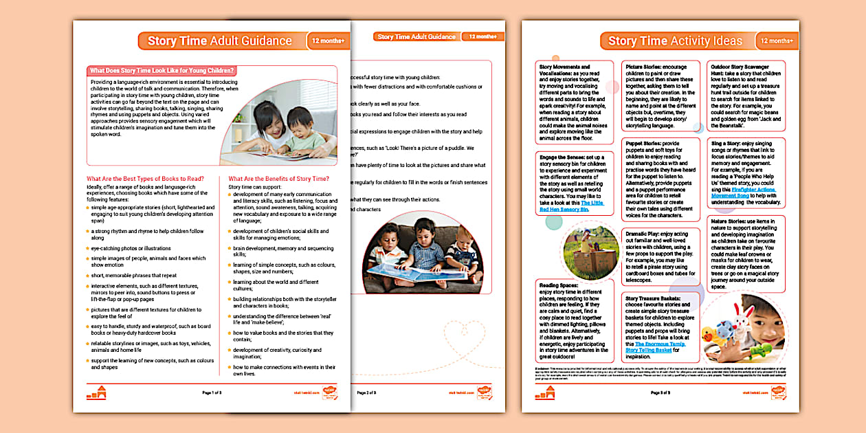 Toddler Room Activities: Story Time Adult Guidance and Ideas