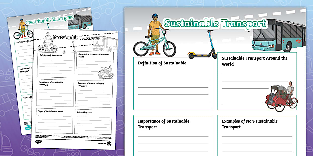 Sustainable Transport Fact File Template (teacher made)