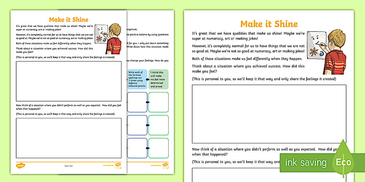 Make it Shine Worksheet / Worksheet (teacher made) - Twinkl