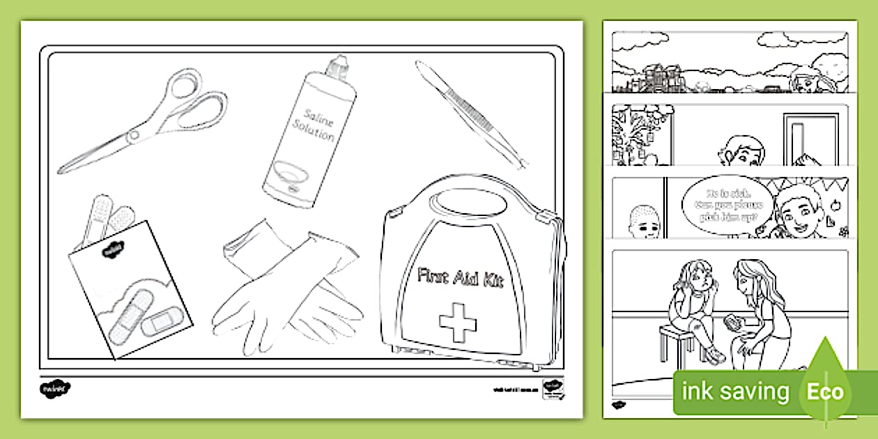 First Aid Colouring Pages
