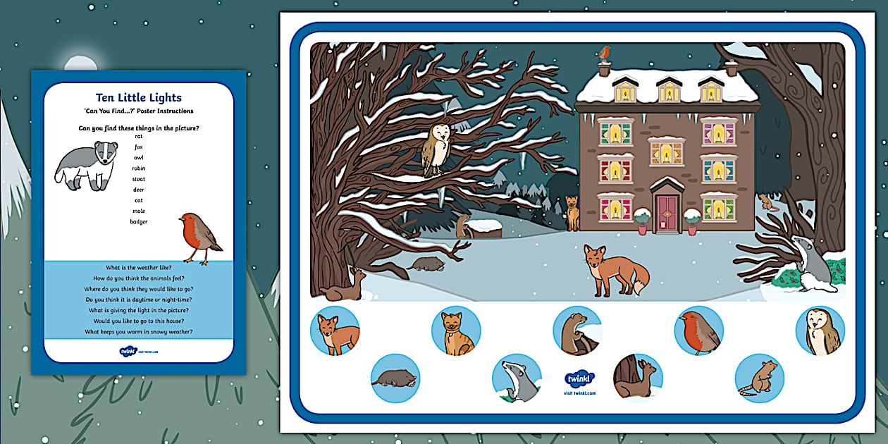 Ten Little Lights Can You Find...? Poster and Prompt Card Pack
