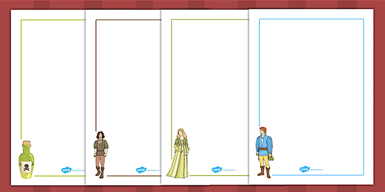 Editable Romeo and Juliet Page Borders (teacher made)