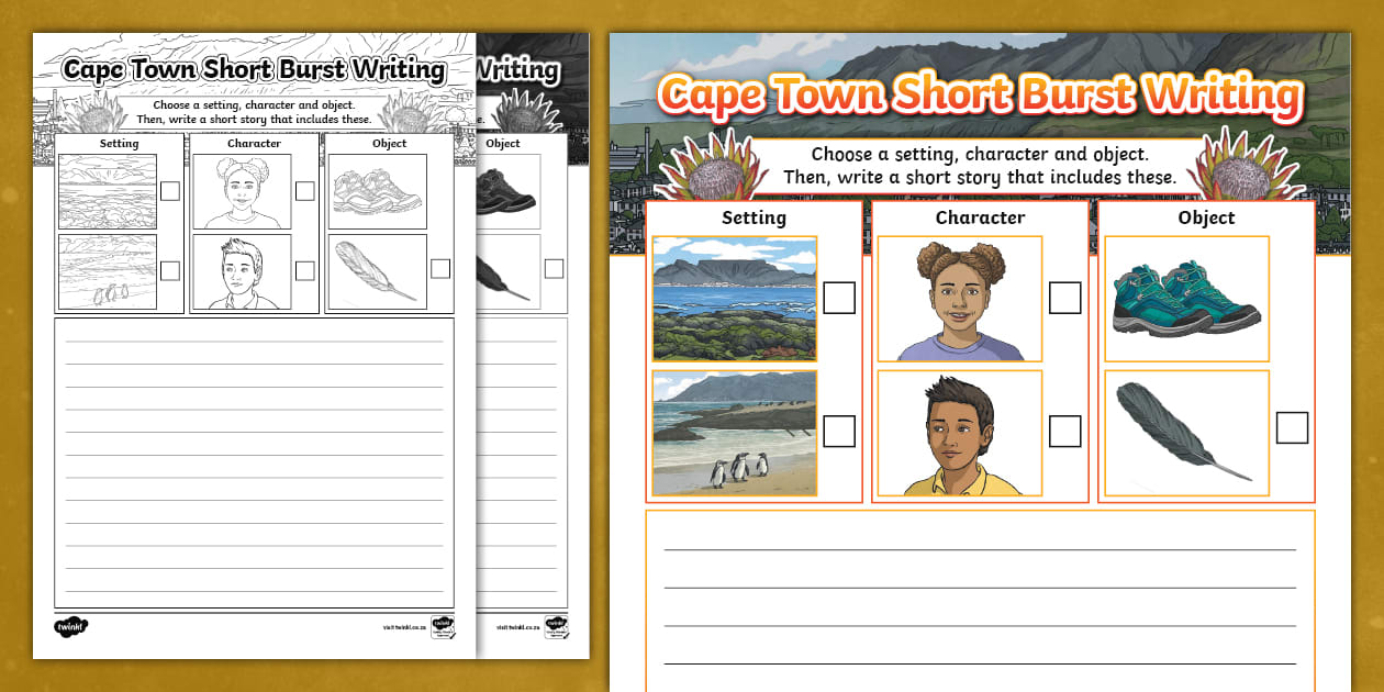 Cape Town Short Burst Writing Template - Twinkl