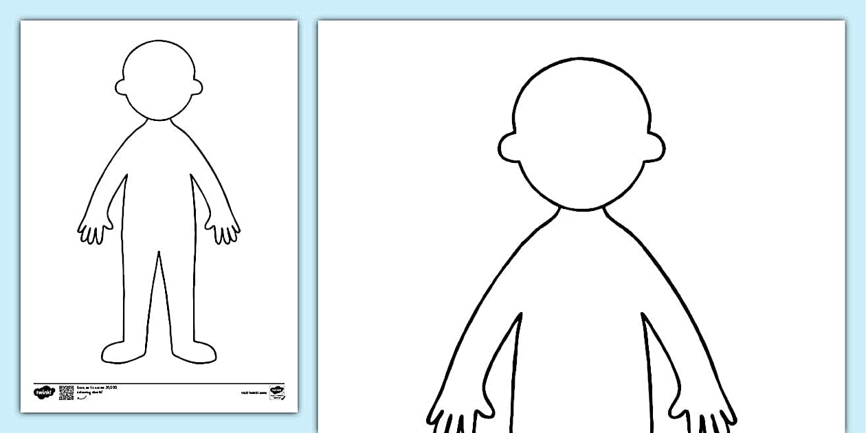 Human Body Outline Colouring Page | Colouring Sheets