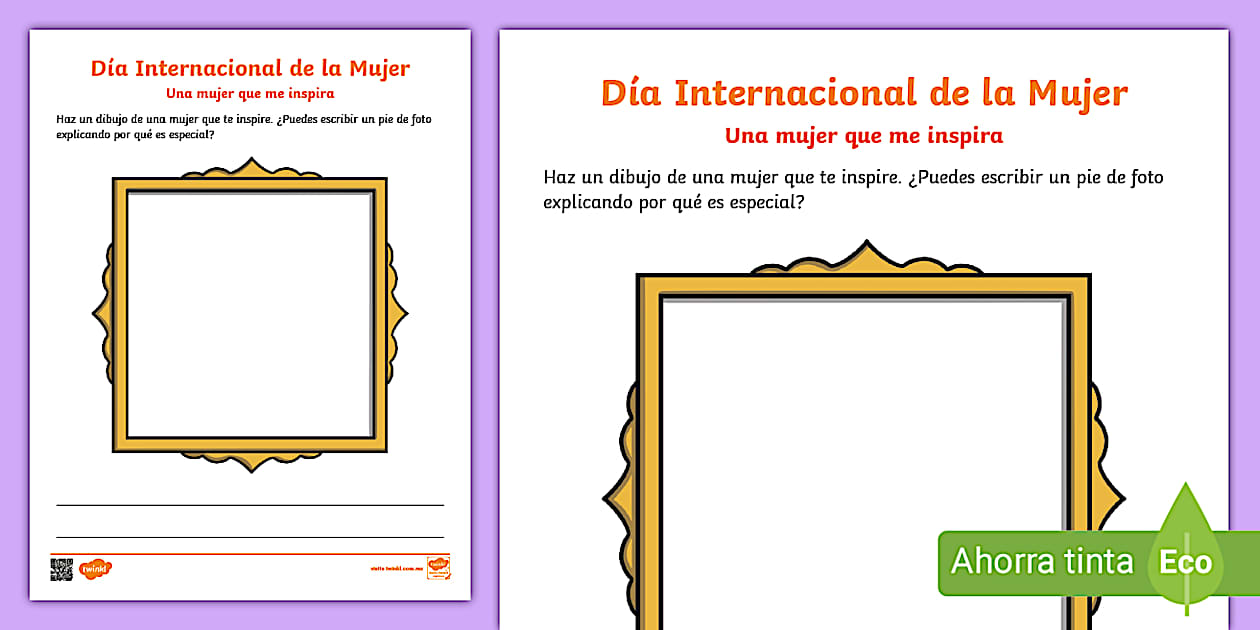 Hoja de actividad la mujer que me inspira: Día Internacional de la Mujer