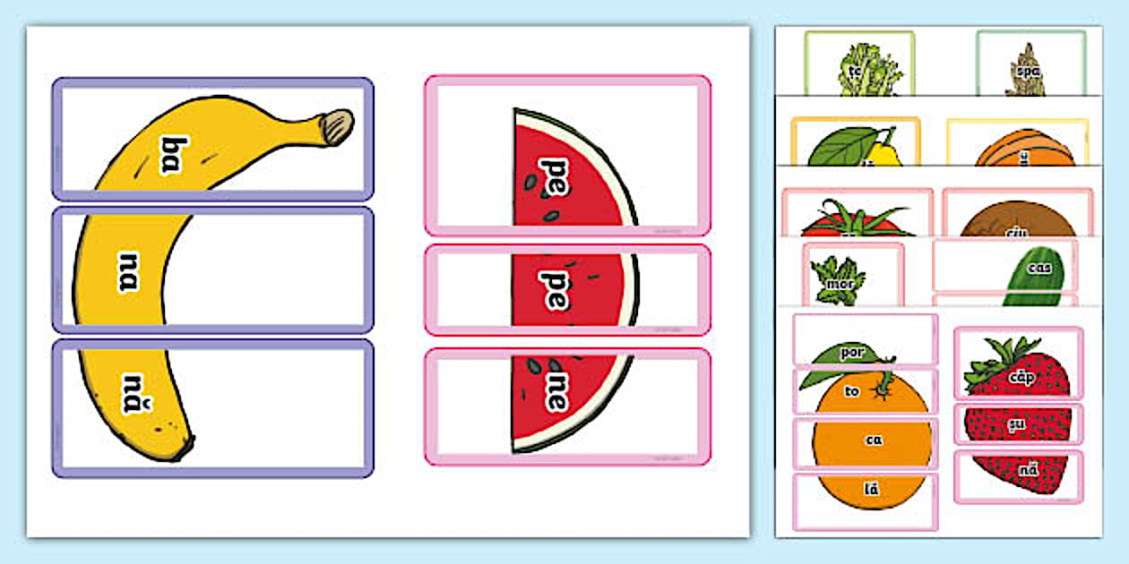 Despărțirea în silabe – Jetoane cu imagini - Twinkl