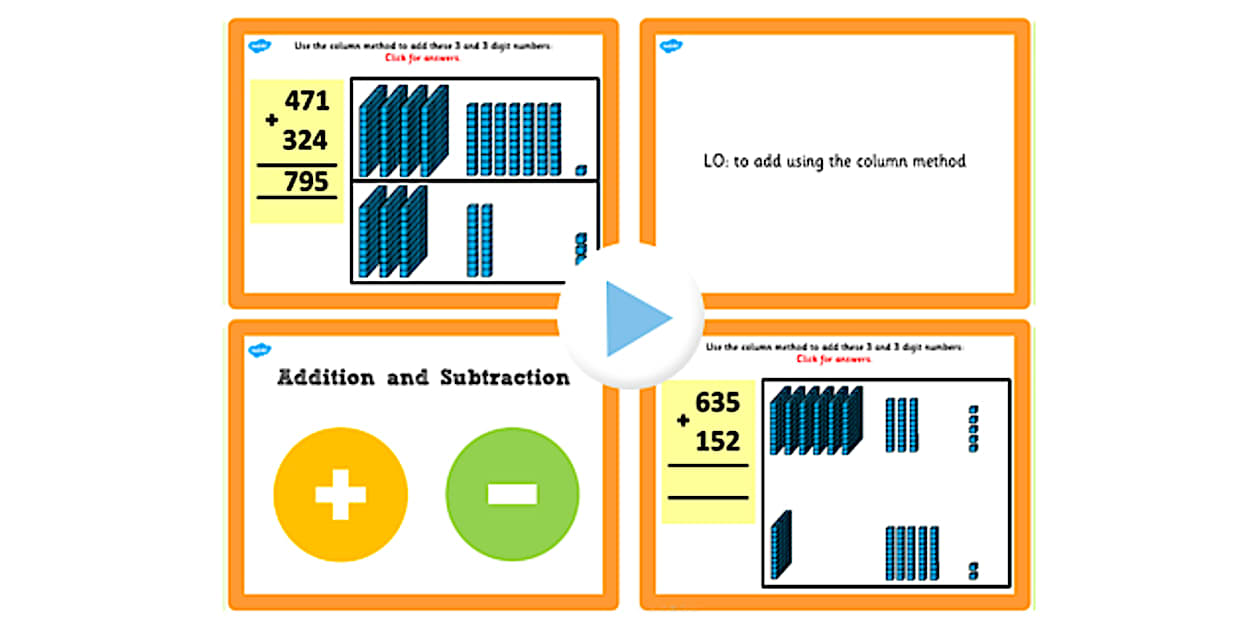 Year 3 Addition and Subtraction Lesson 3b Adding 3 and 3 Digit Numbers ...