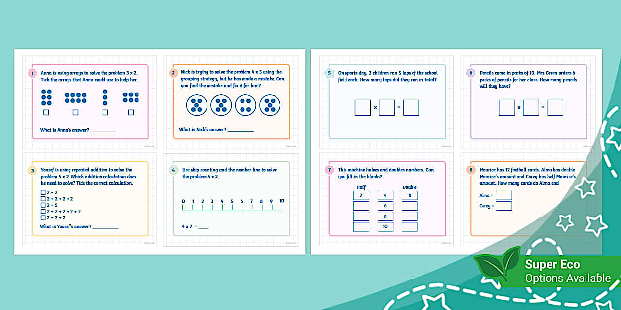 Multiplication: Challenge Cards (Ages 5 - 6) (teacher made)