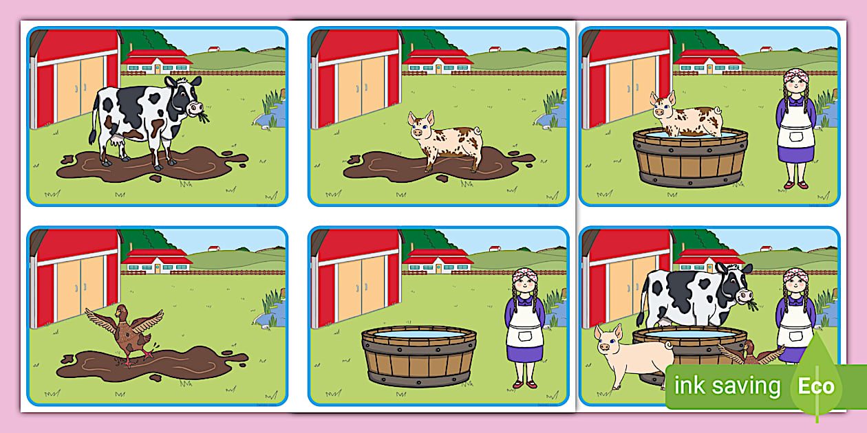 Black and White Washerwoman Story Sequencing Cards - Twinkl