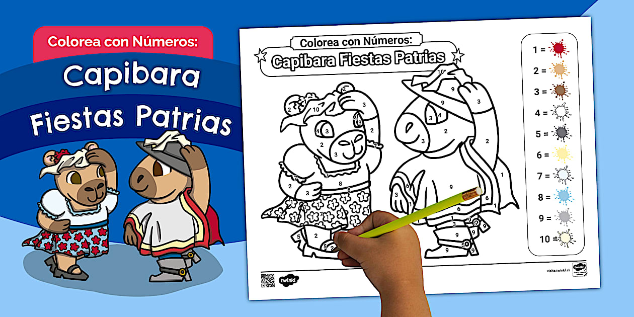 Colorea con Números| Fiestas | Patrias | 18 Septiembre