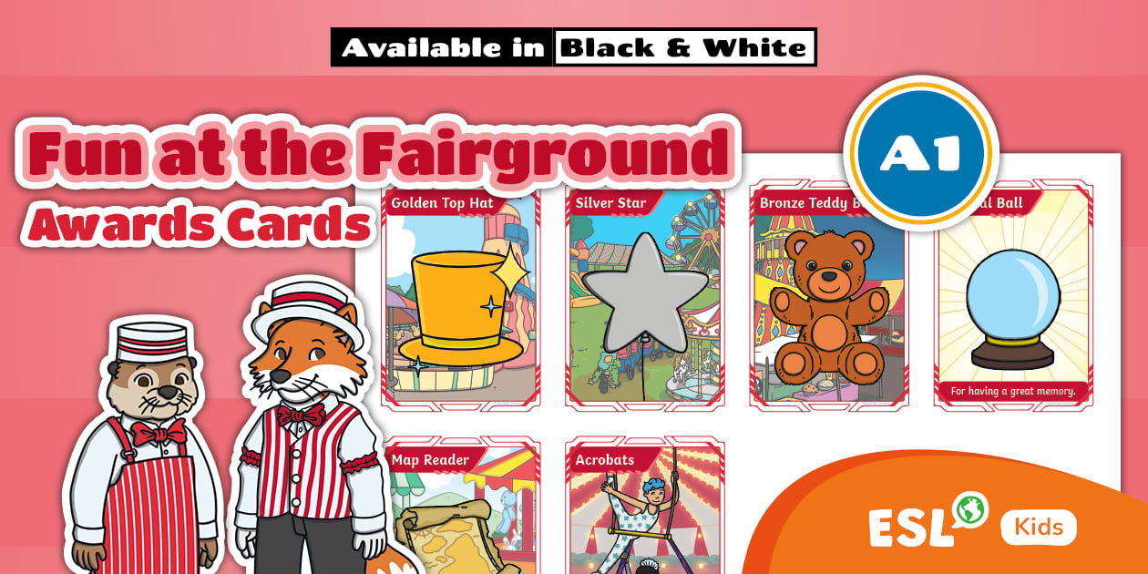 ESL Gamified Grammar: Fairground Award Cards