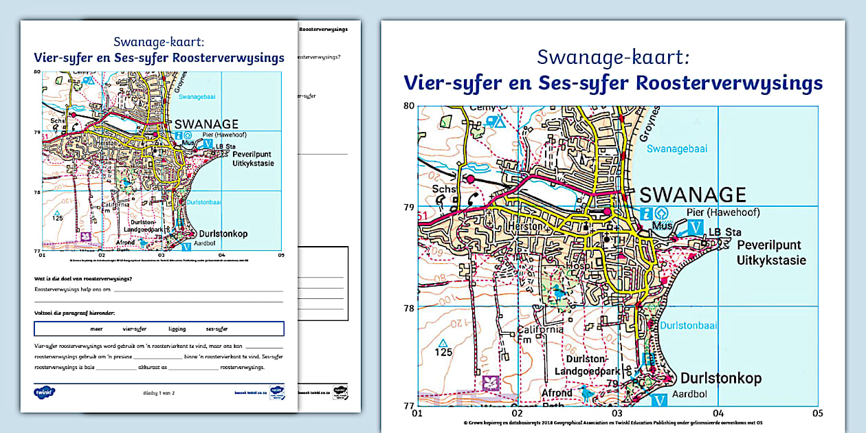 Swanage Kaart Aktiwiteitsblad (teacher made) - Twinkl