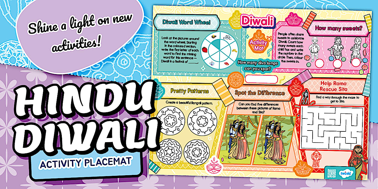 * NEW * Hindu Diwali Activity Placemat