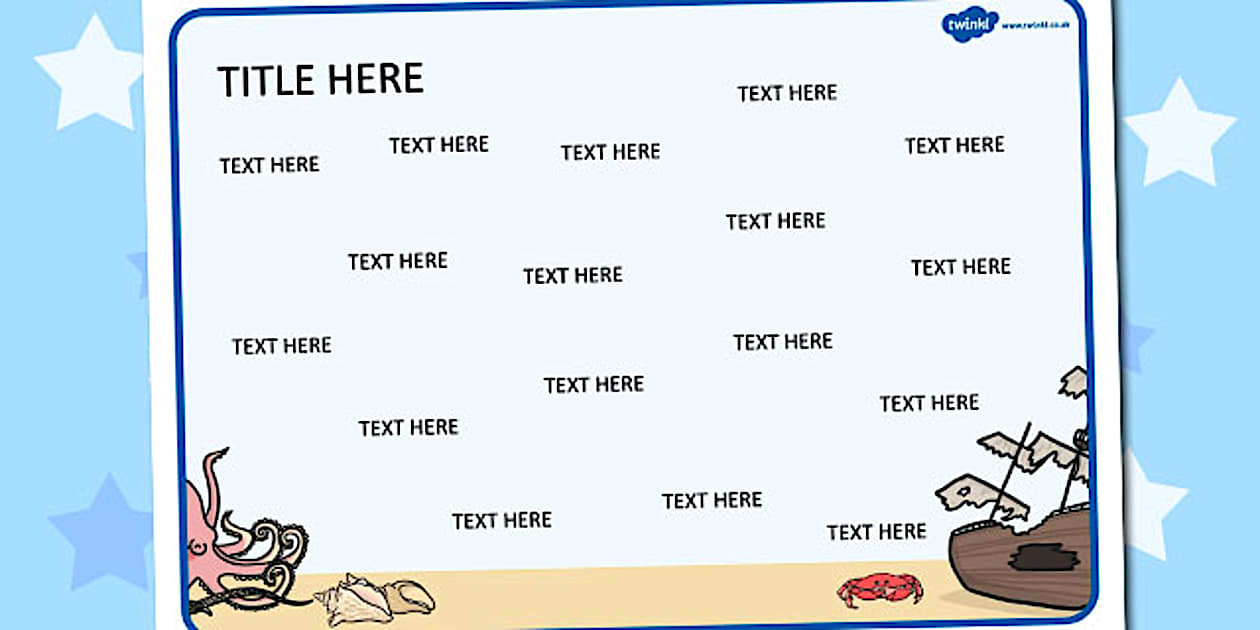 Under the Sea Themed Editable Word Mat