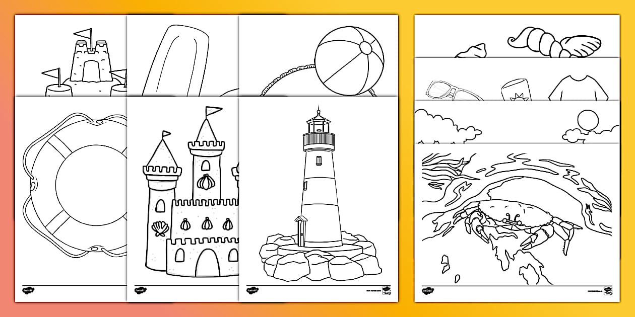 Fun Beach Coloring Pages PDF for Kids | Twinkl USA - Twinkl