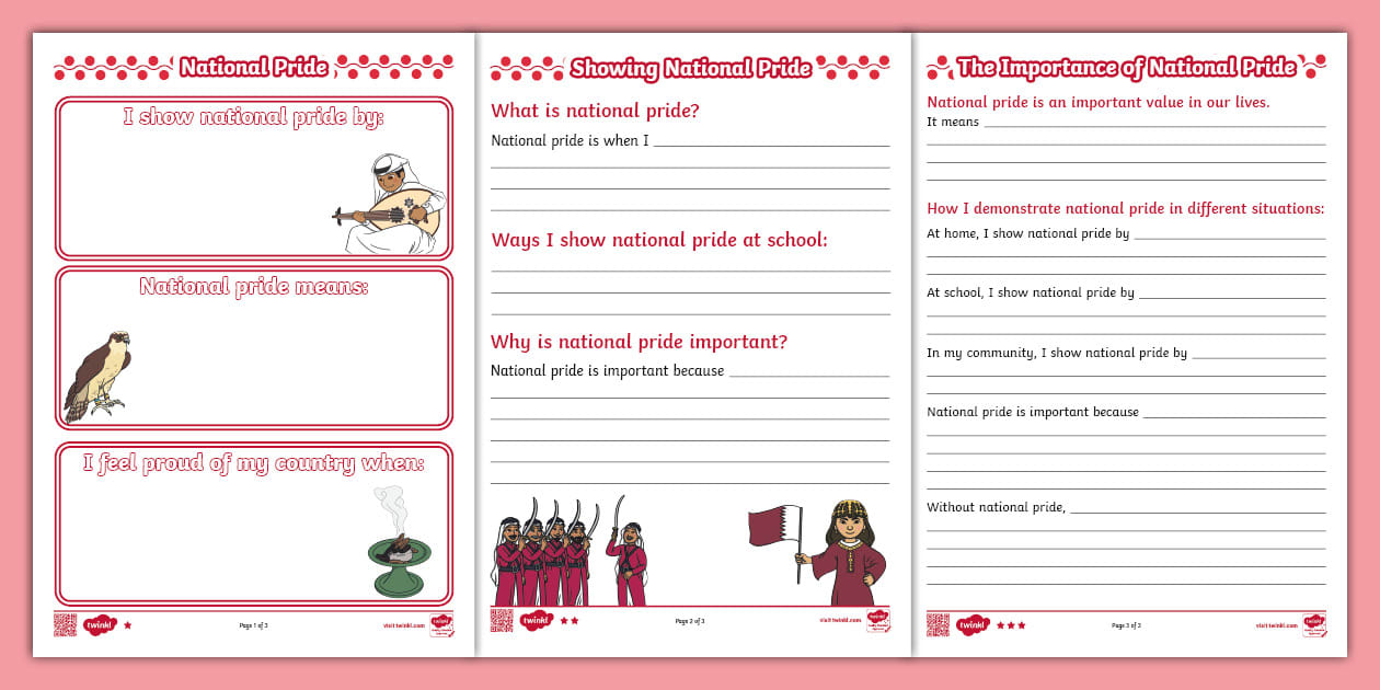 Values Writing Frames - National Pride (Teacher-Made)