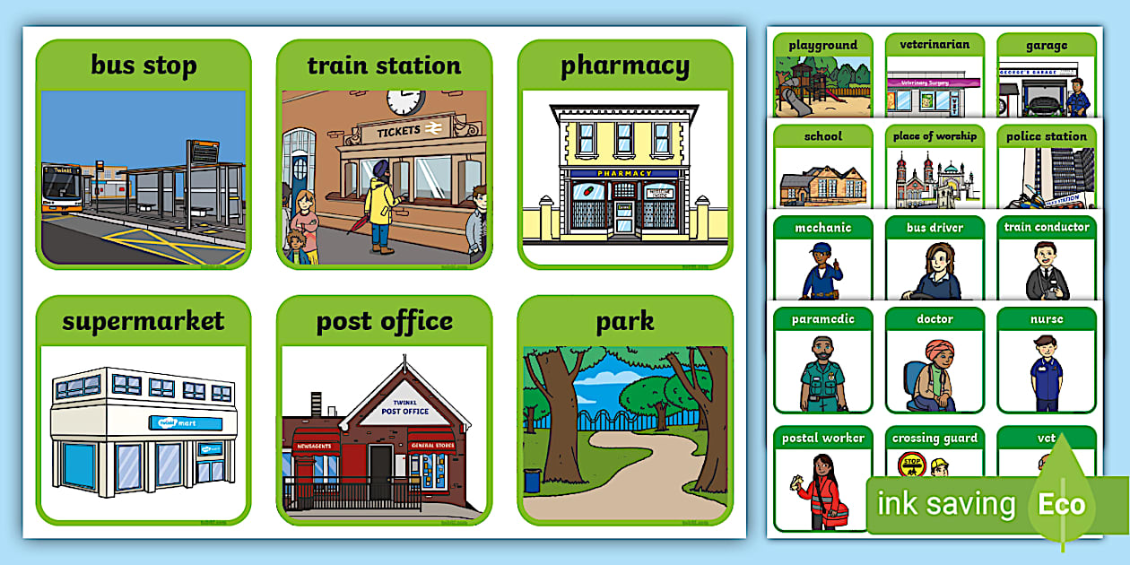 Places in the Community Flashcards Pack (teacher made)