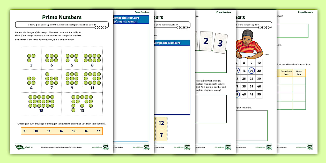 👉 Prime Numbers Differentiated Maths Activity Sheets