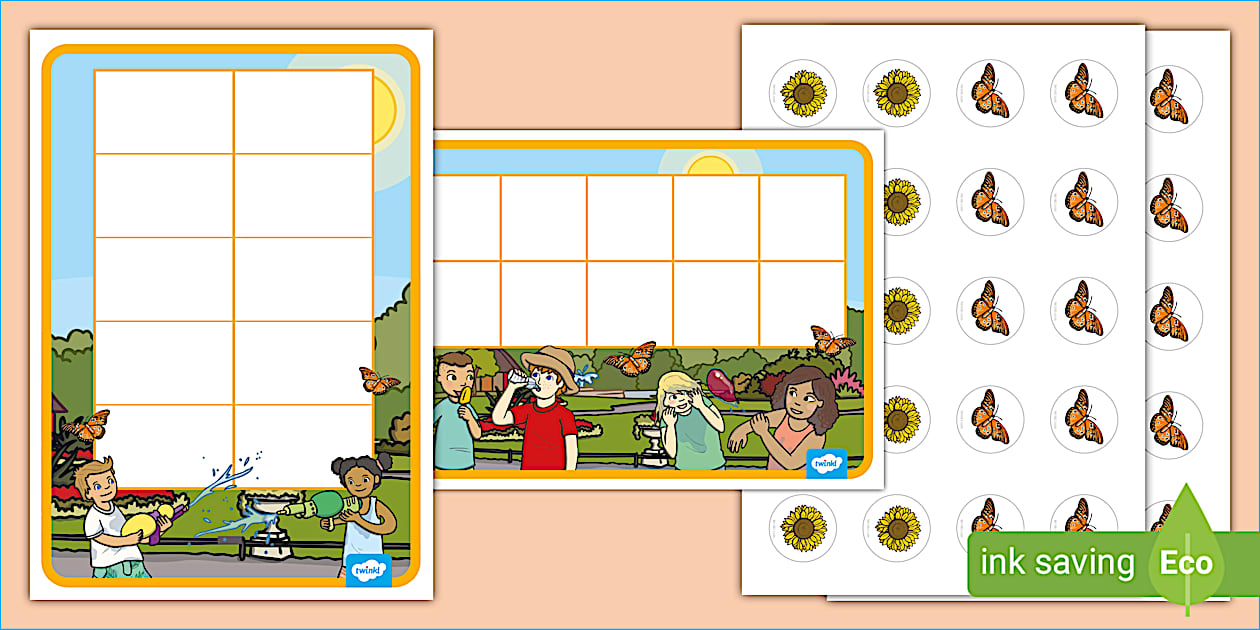 Summer Ten-Frame and Counters Resource Pack (teacher made)