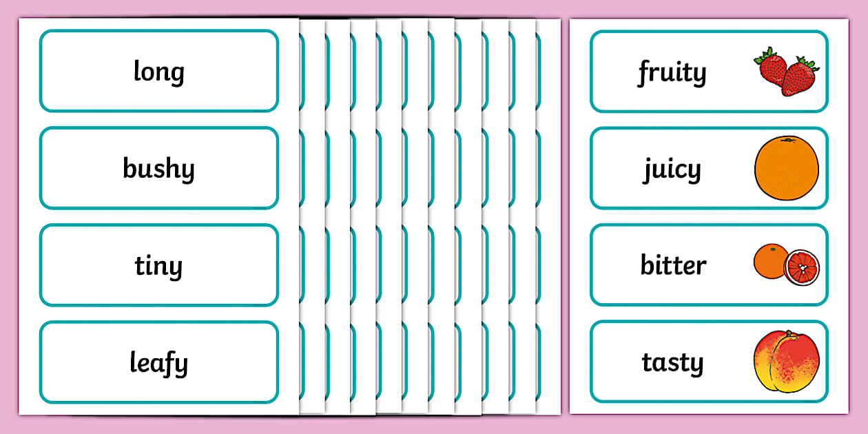 Fruit and Vegetable Descriptive Word Cards | Healthy Eating
