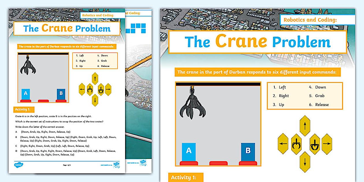 Robotics and Coding -The Crane Problem (teacher made)