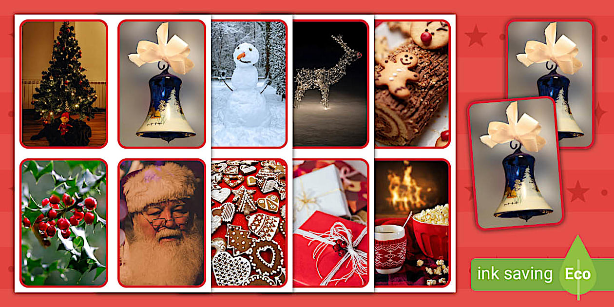 All About Christmas Memory Pairs Game (teacher made)