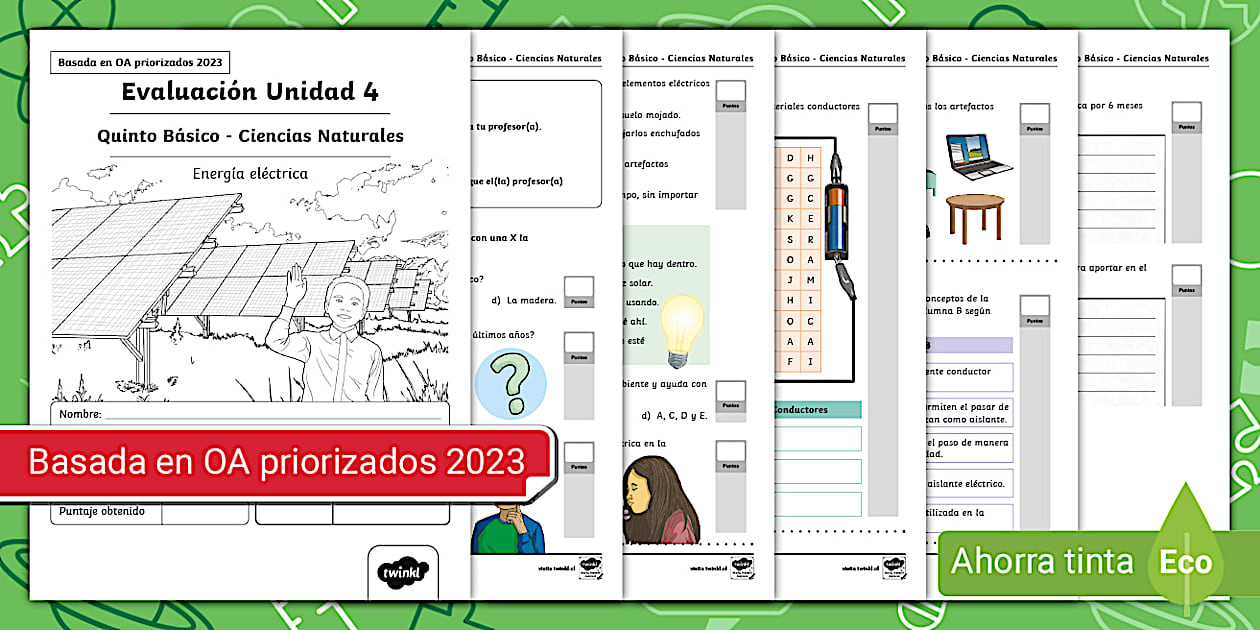 Prueba 5º Básico: Unidad 4 de Ciencias Naturales - Twinkl