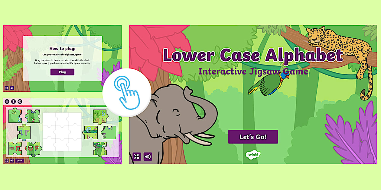 Puzzle of Pictures and Letters | Alphabet Classroom Games