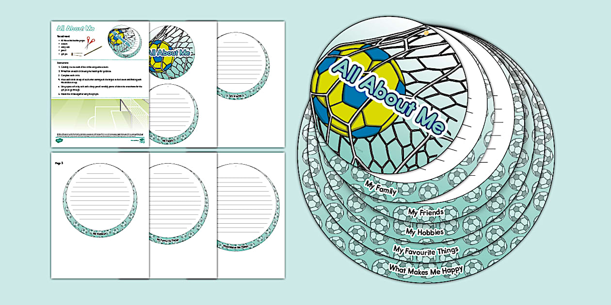 Soccer-Themed All About Me Soccerball Activity - Twinkl