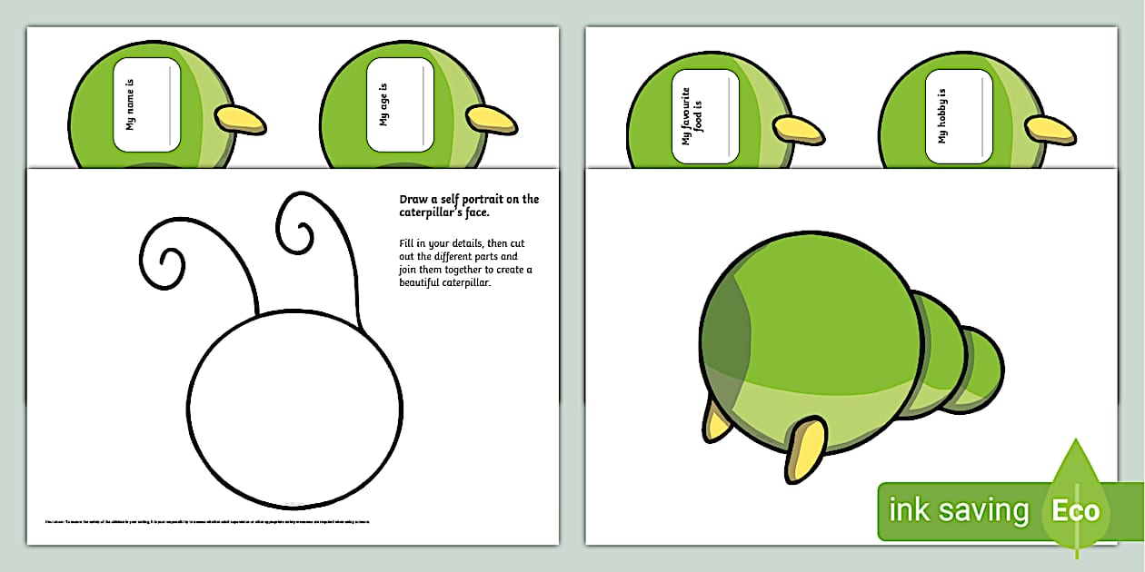 All About Me Caterpillar Craft (teacher made) - Twinkl