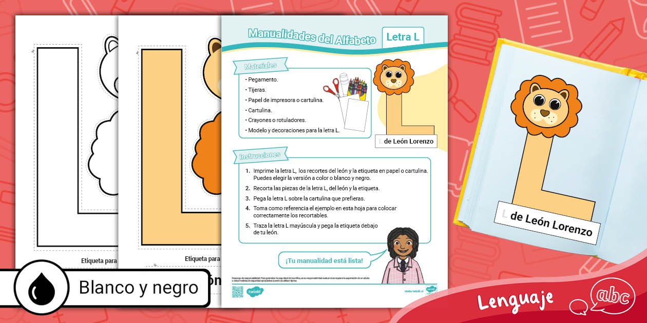 Manualidad Letra L Mayúscula | Actividad de Motricidad Fina