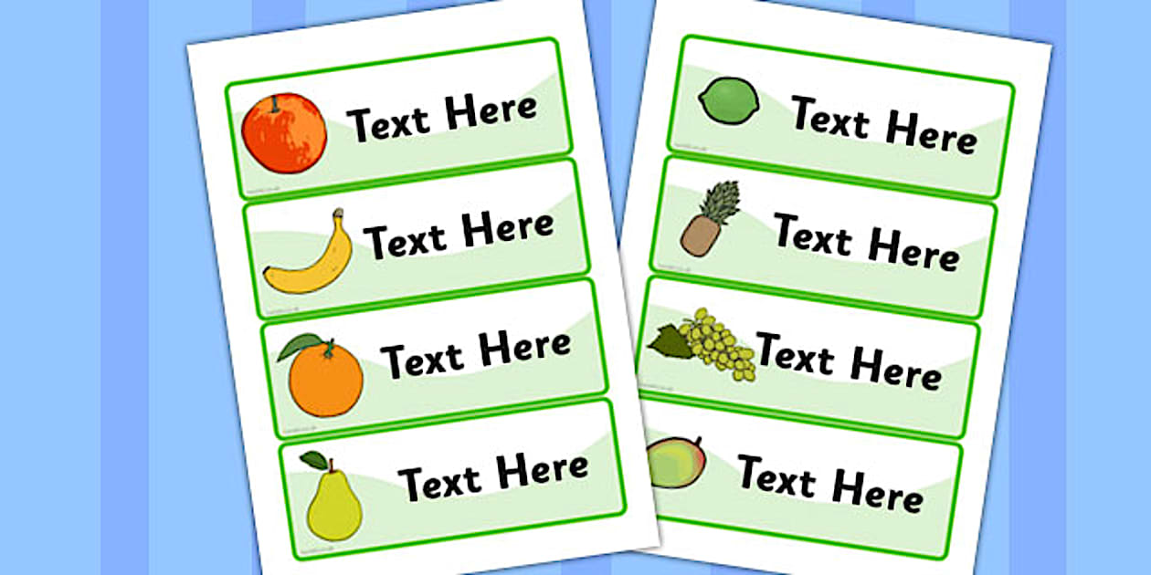 👉 Editable Drawer - Peg - Name Labels (Fruit) - Twinkl