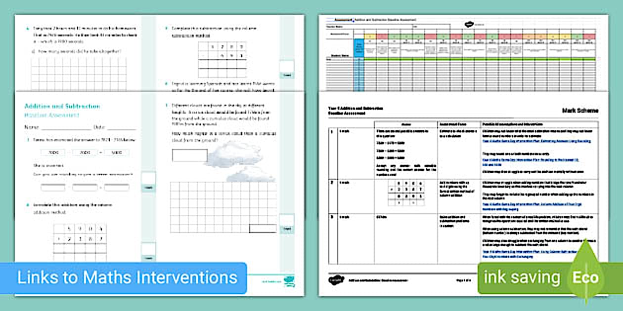 👉 Y5 Addition and Subtraction Baseline Assessment and Tracker