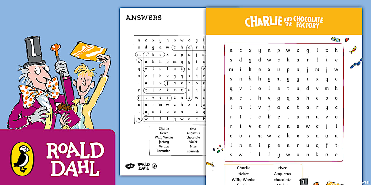 FREE! - 'Charlie and the Chocolate Factory' Word Search | Roald Dahl