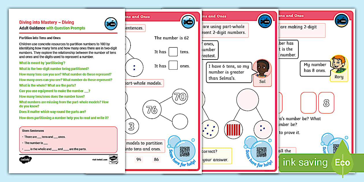Y1 Diving into Mastery: Step 3 Partition into Tens and Ones