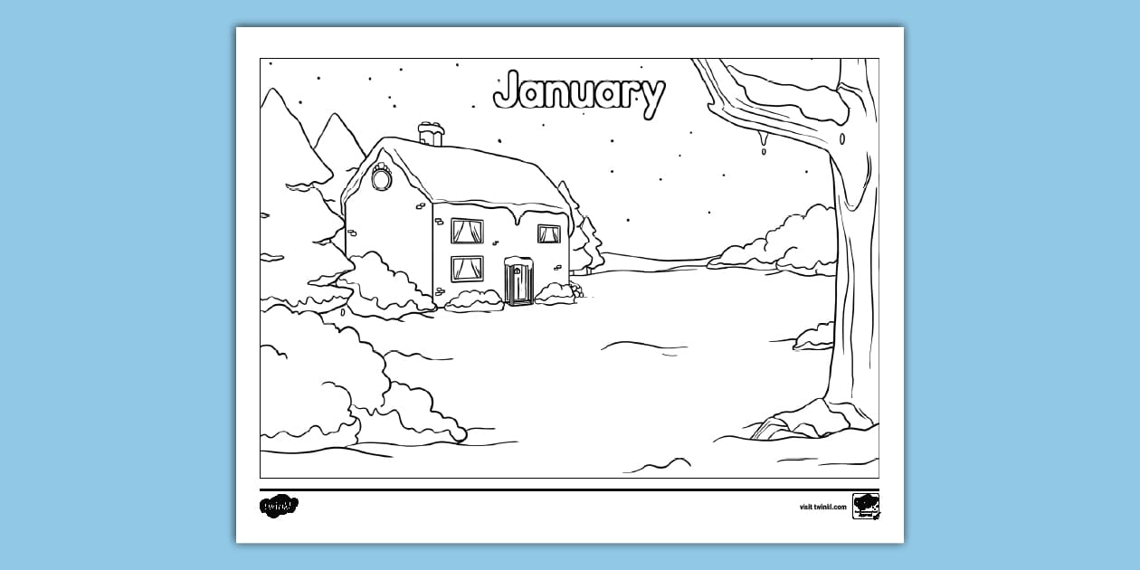 January Coloring Sheet (teacher made) - Twinkl