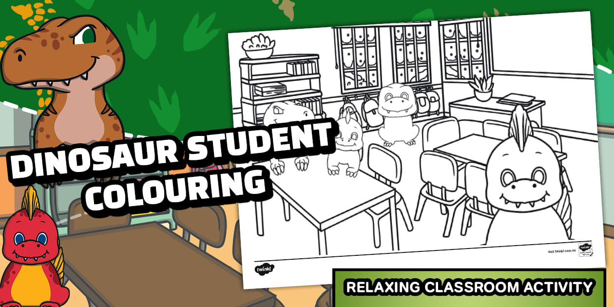 Dinosaur Student Colouring Sheet