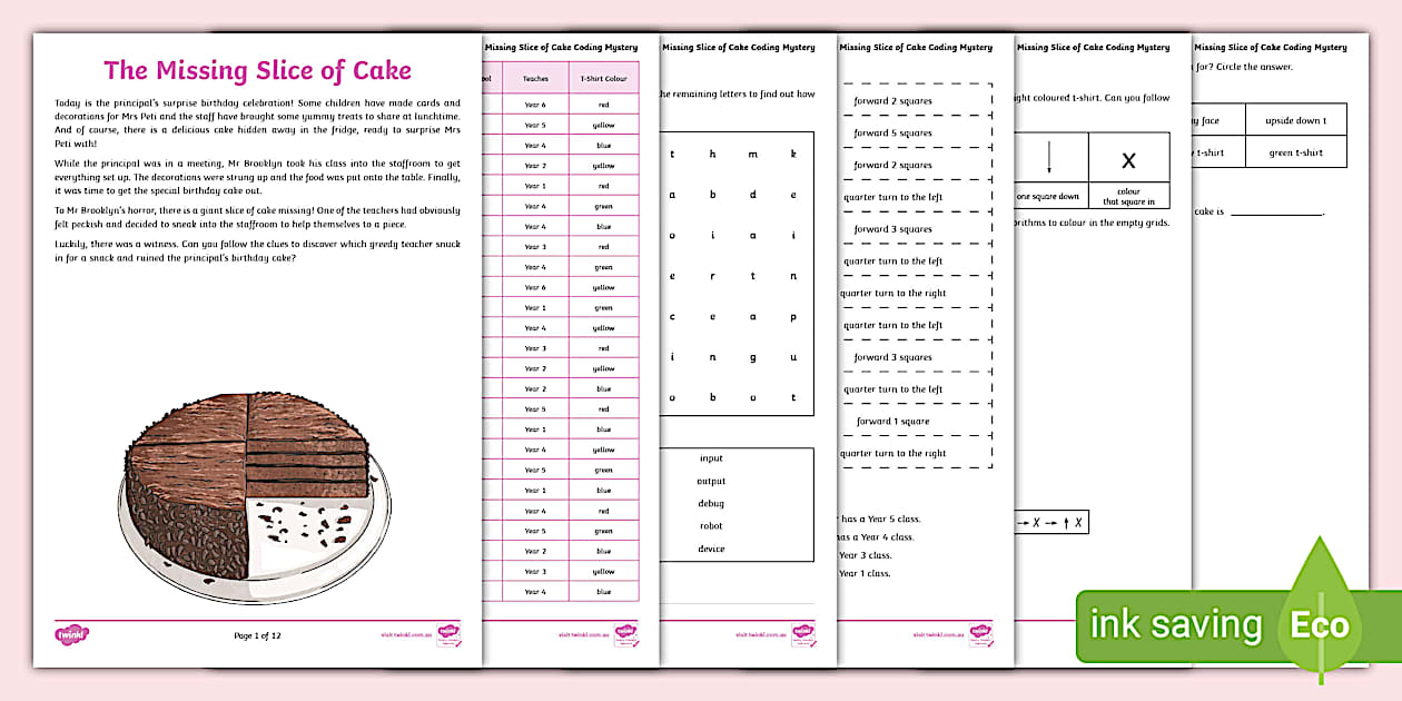 The Missing Slice of Cake Coding Mystery Australian Version