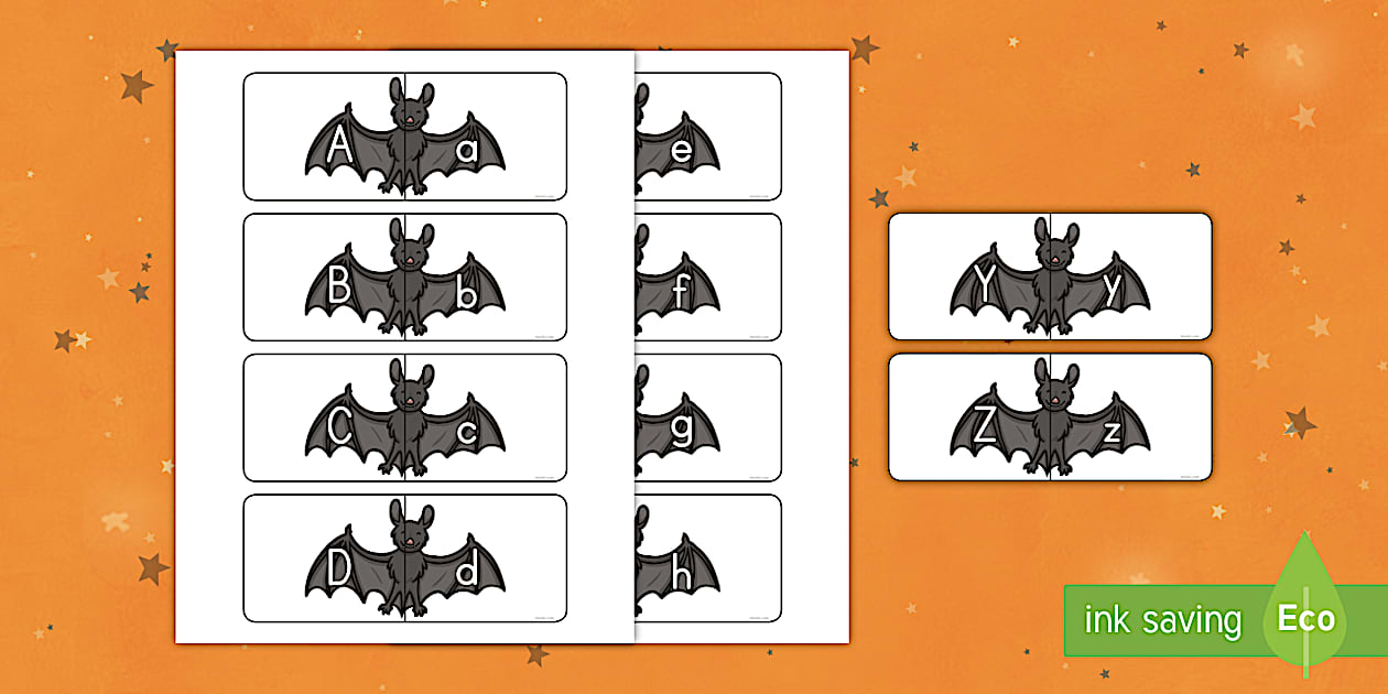 Halloween Bat Alphabet Letter Matching Puzzle Game | Twinkl