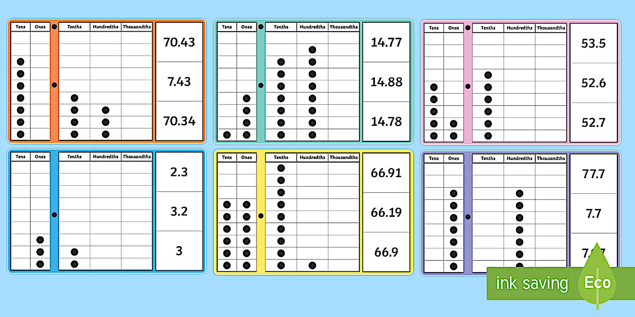 Black and White KS2 Place Value (Decimals) Peg Board Activity